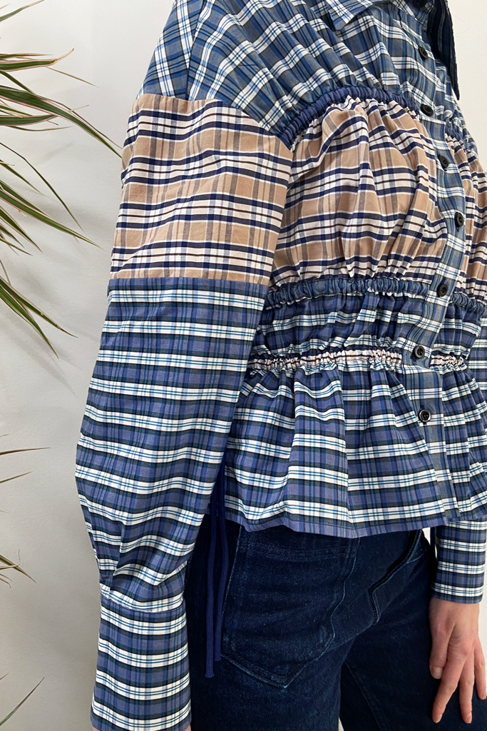 Le Chemisier Clema - Bleu beige – D.L.C. Paris